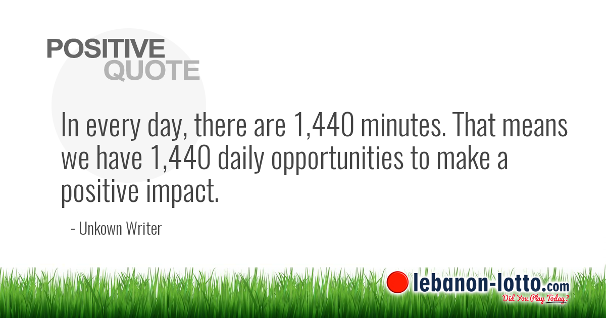 POSITIVE QUOTES: In every day, there are 1,440 minutes. That means...